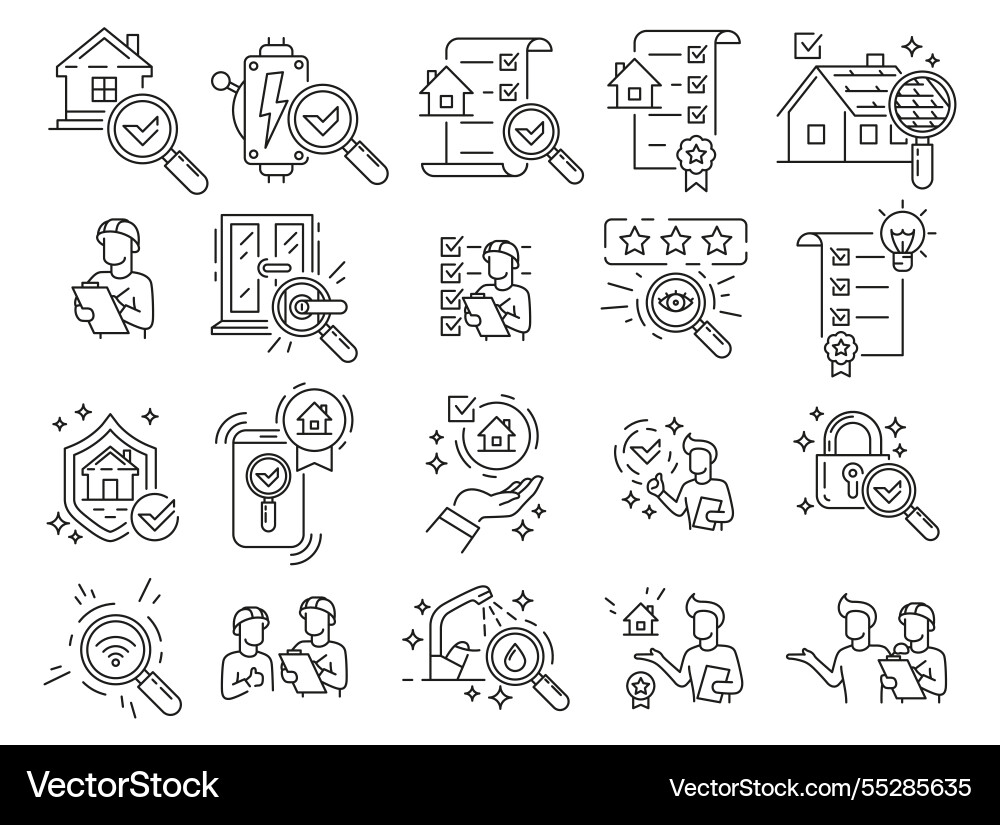 Home inspection house examining construction Vector Image