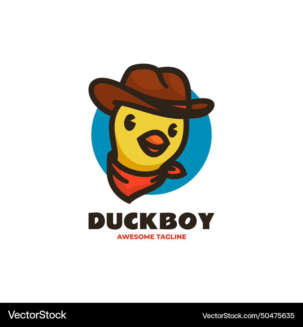 Logo duck mascot cartoon style Royalty Free Vector Image