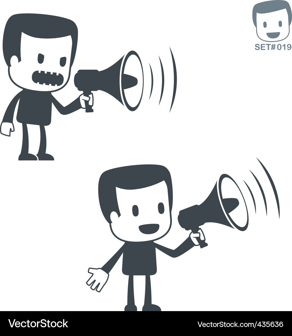 Announcement icon man Royalty Free Vector Image