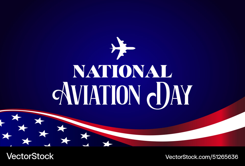 Blue background national aviation day stylish Vector Image