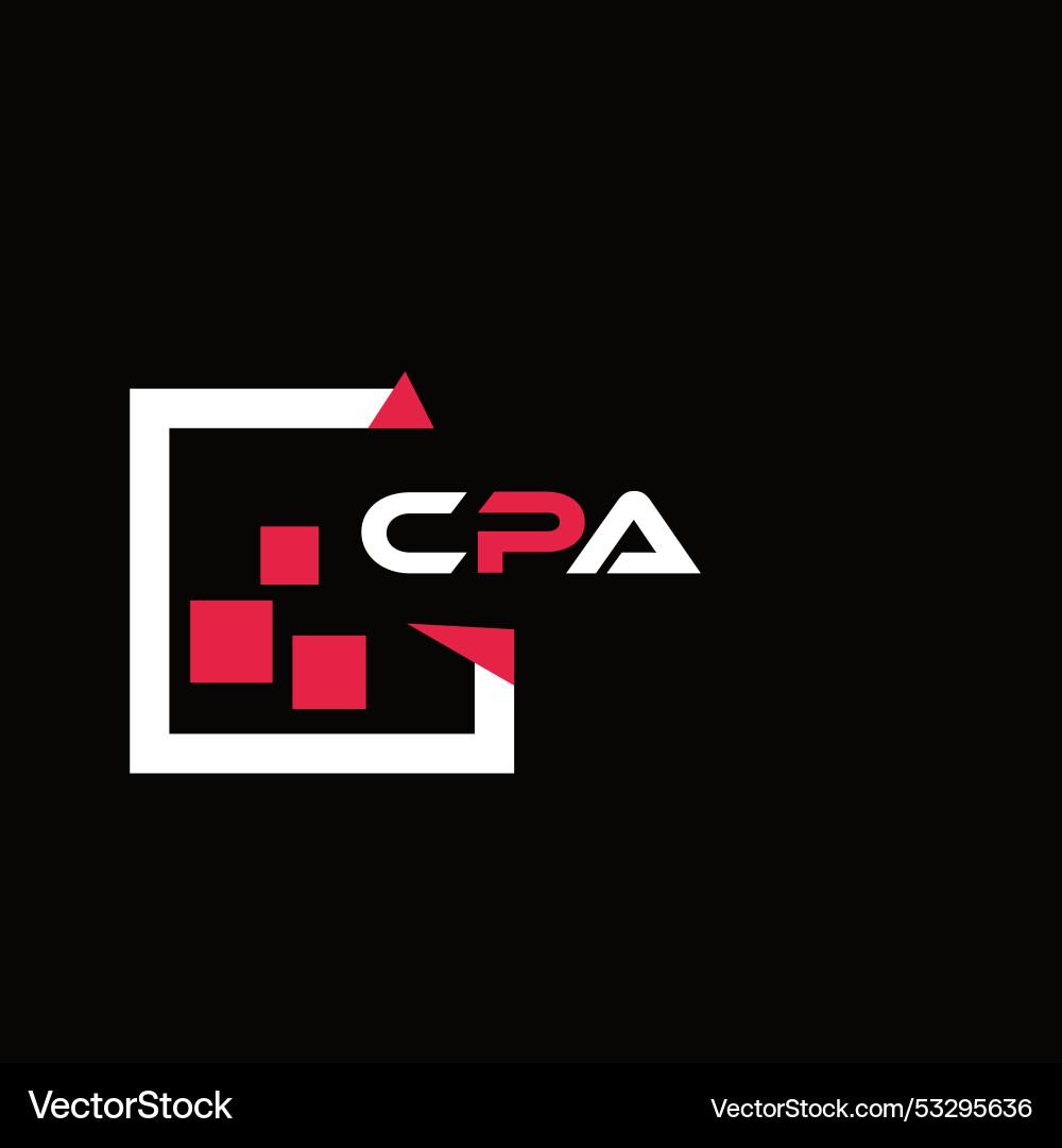 Cpa creative minimalist letter logo unique Vector Image
