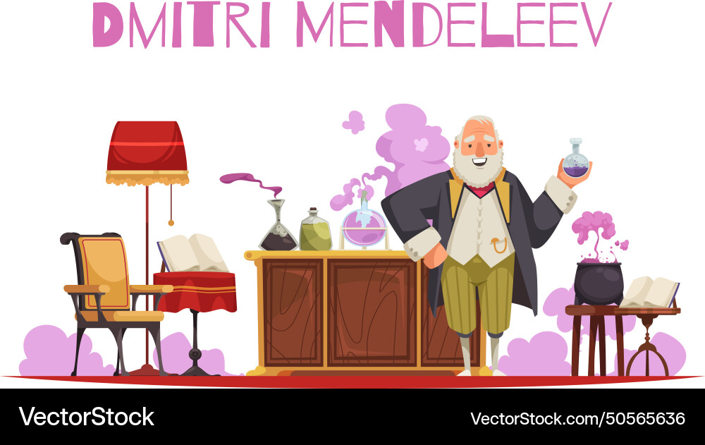 Doodle mendeleev chemistry composition Royalty Free Vector
