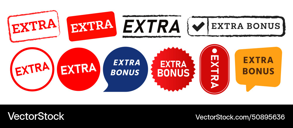 Extra square circle stamp and speech bubble label Vector Image