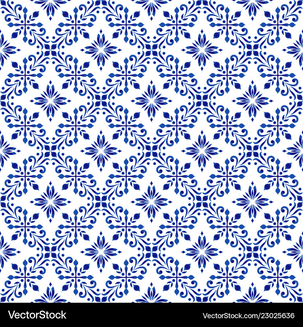 Floral Ceramic Pattern Royalty Free Vector Image