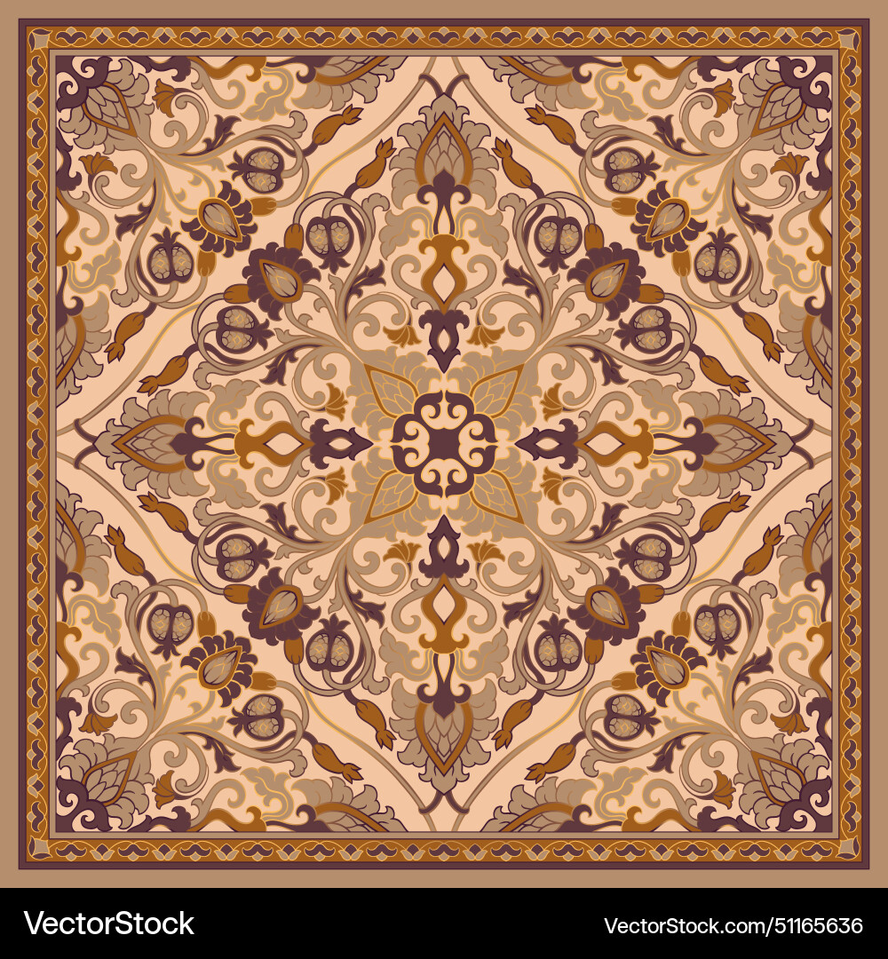 Floral vintage scarf design Royalty Free Vector Image