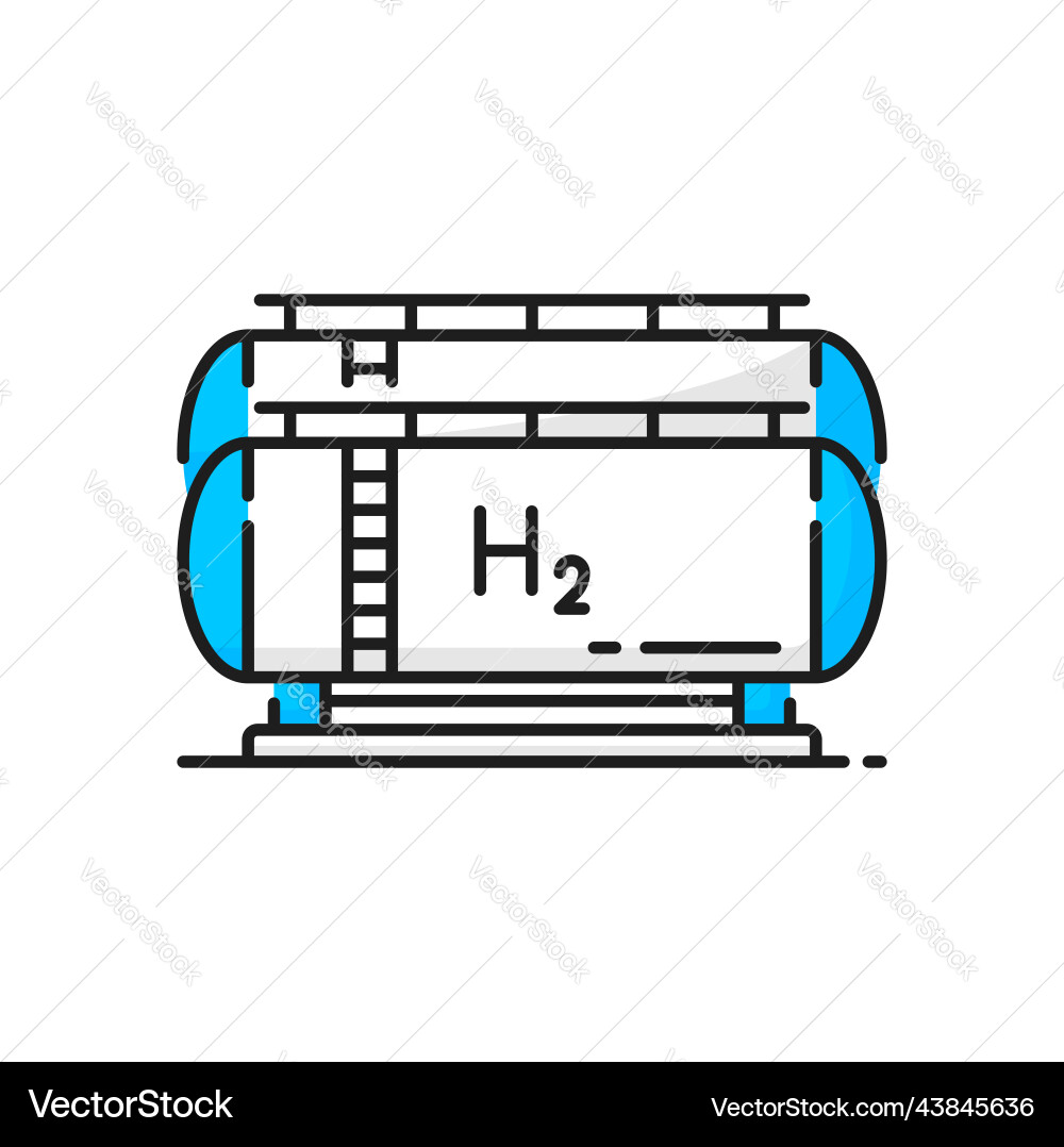 Hydrogen cistern color icon h2 storage tank Vector Image