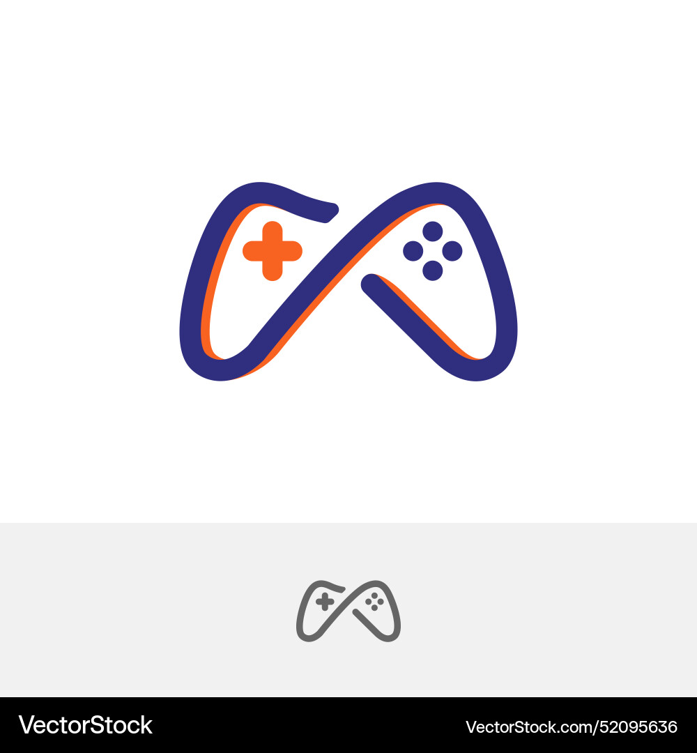 Infinite game pad logo icon design Royalty Free Vector Image