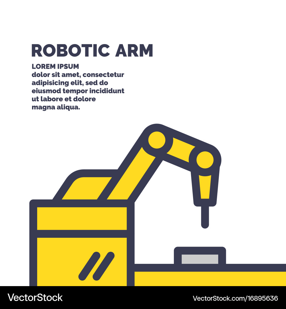 Mechanical robotic arm for work Royalty Free Vector Image