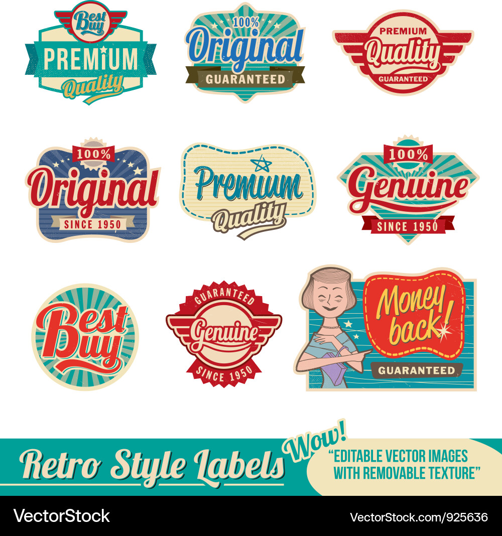 Retro label set Royalty Free Vector Image - VectorStock