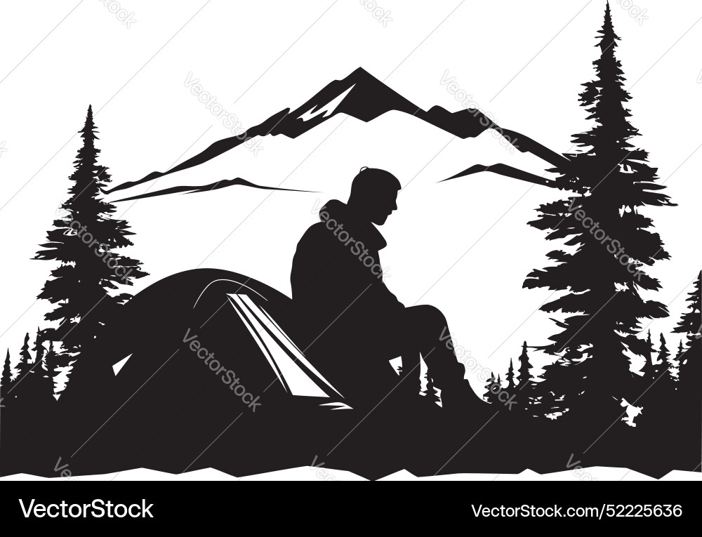 Rustic retreat sleek monochromatic emblem Vector Image