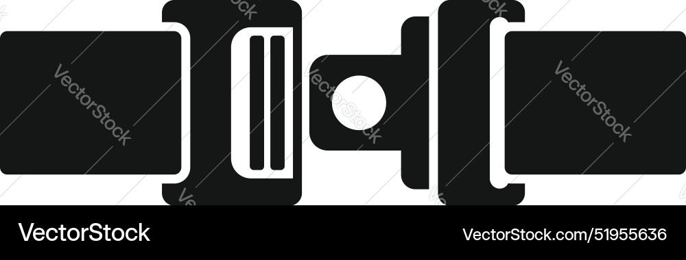Safety belt buckle fastened ensuring protection Vector Image