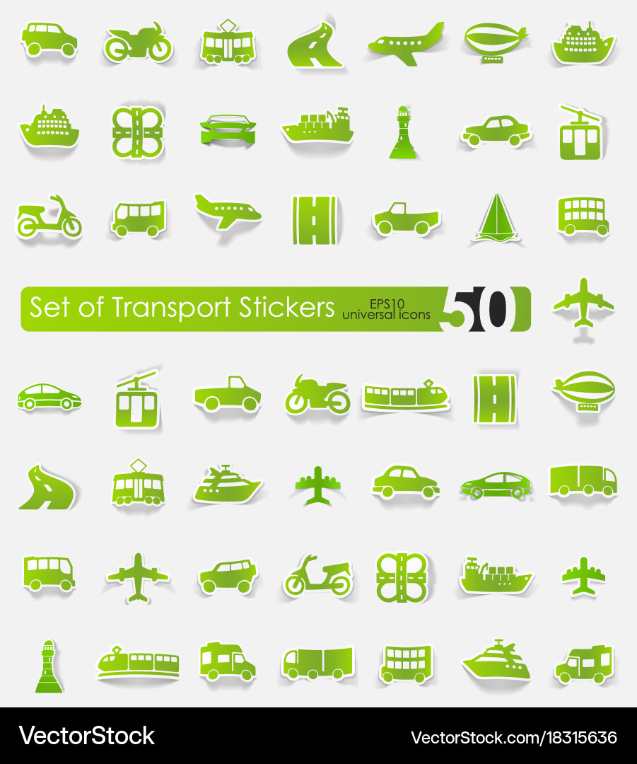 Set of transport stickers Royalty Free Vector Image