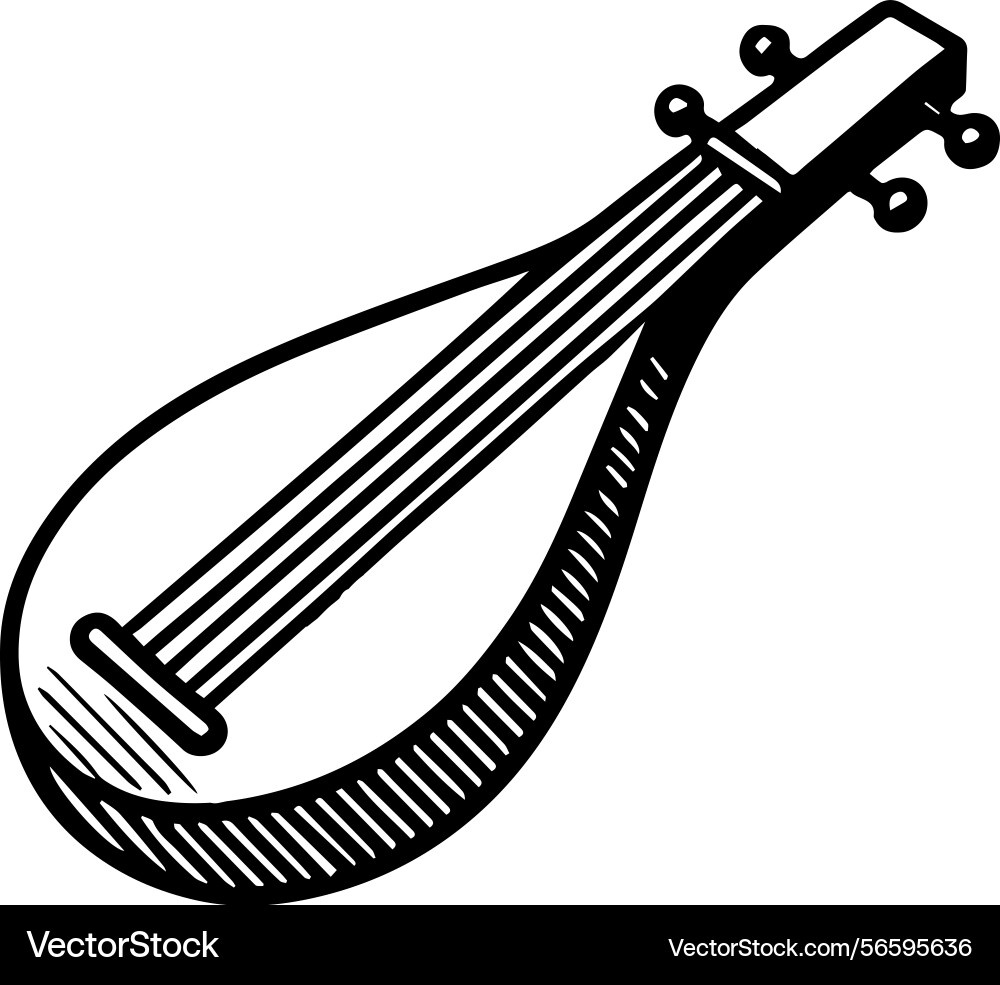 Simple icon of a kora logo design Royalty Free Vector Image