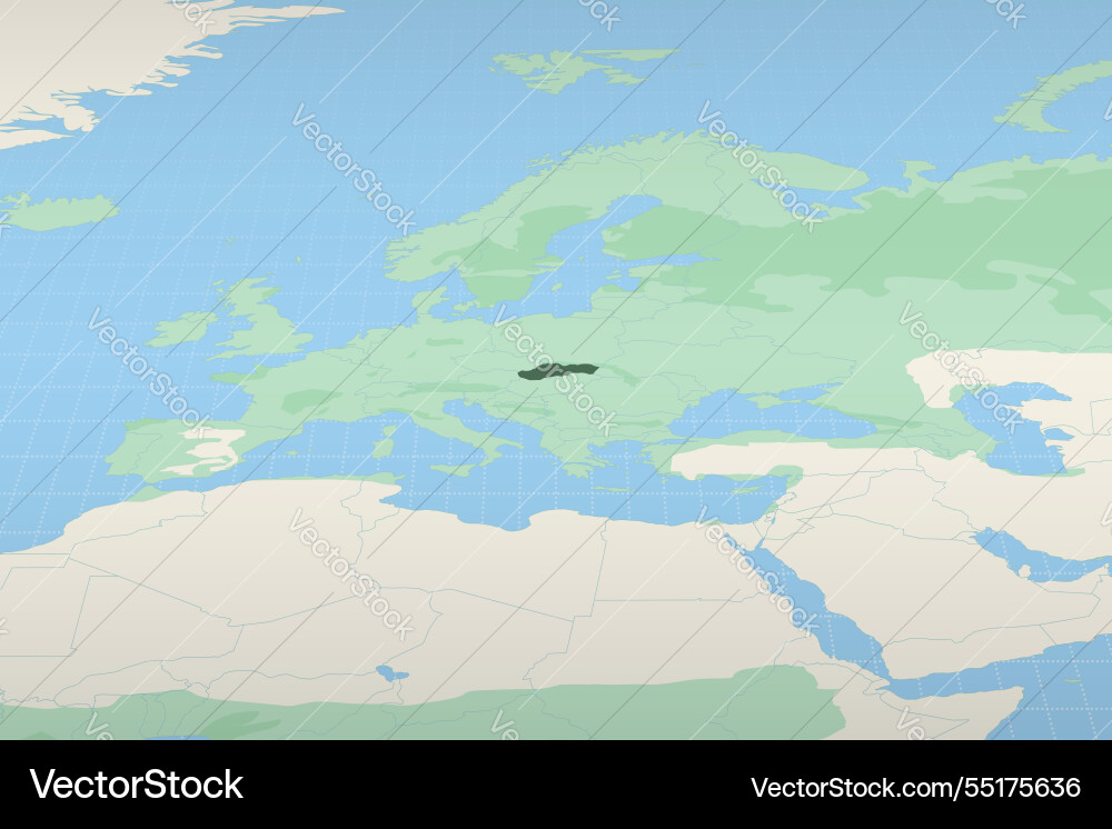 Slovakia highlighted on a detailed map geographic Vector Image