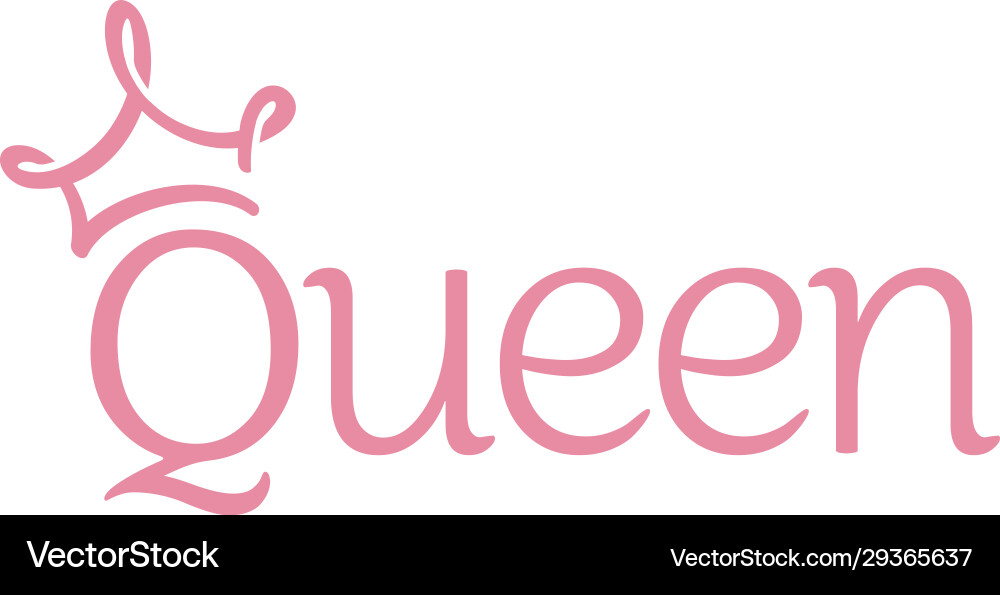 Beauty queen crown lettering logotype logo Vector Image