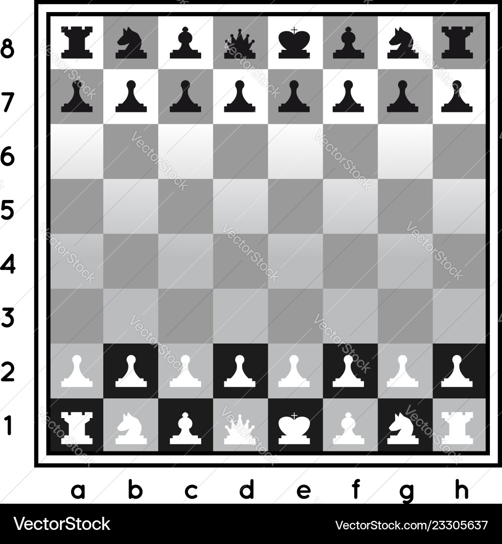 Chess set on white background Royalty Free Vector Image