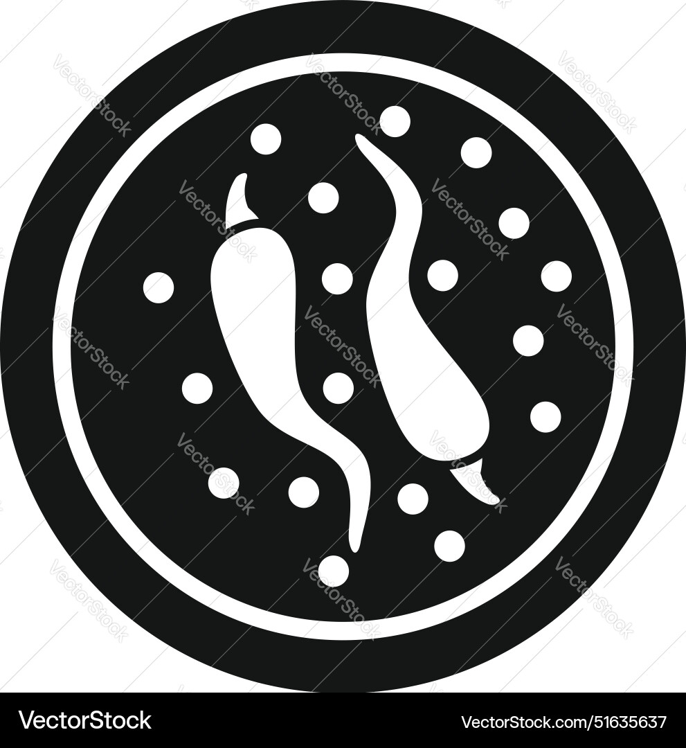 Chili pepper dish icon representing spicy food Vector Image