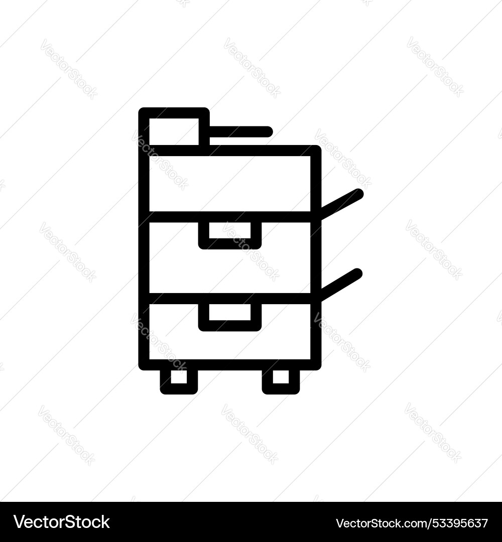 Copier line icon isolated on white background Vector Image