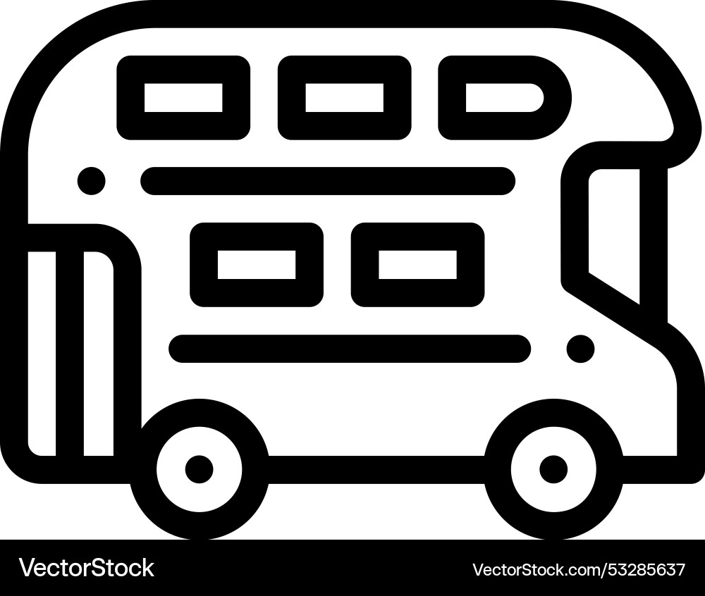 Double decker bus icon thin linear style design Vector Image