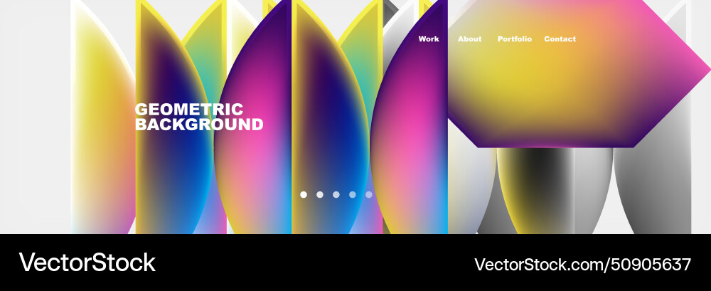 Glassmorphism geometric abstract background Vector Image