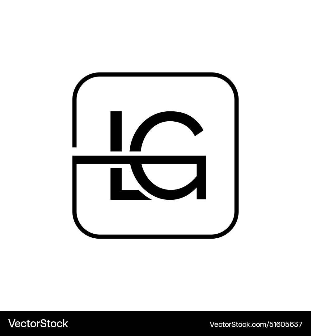 Initial lg letters square shape icon logo design Vector Image
