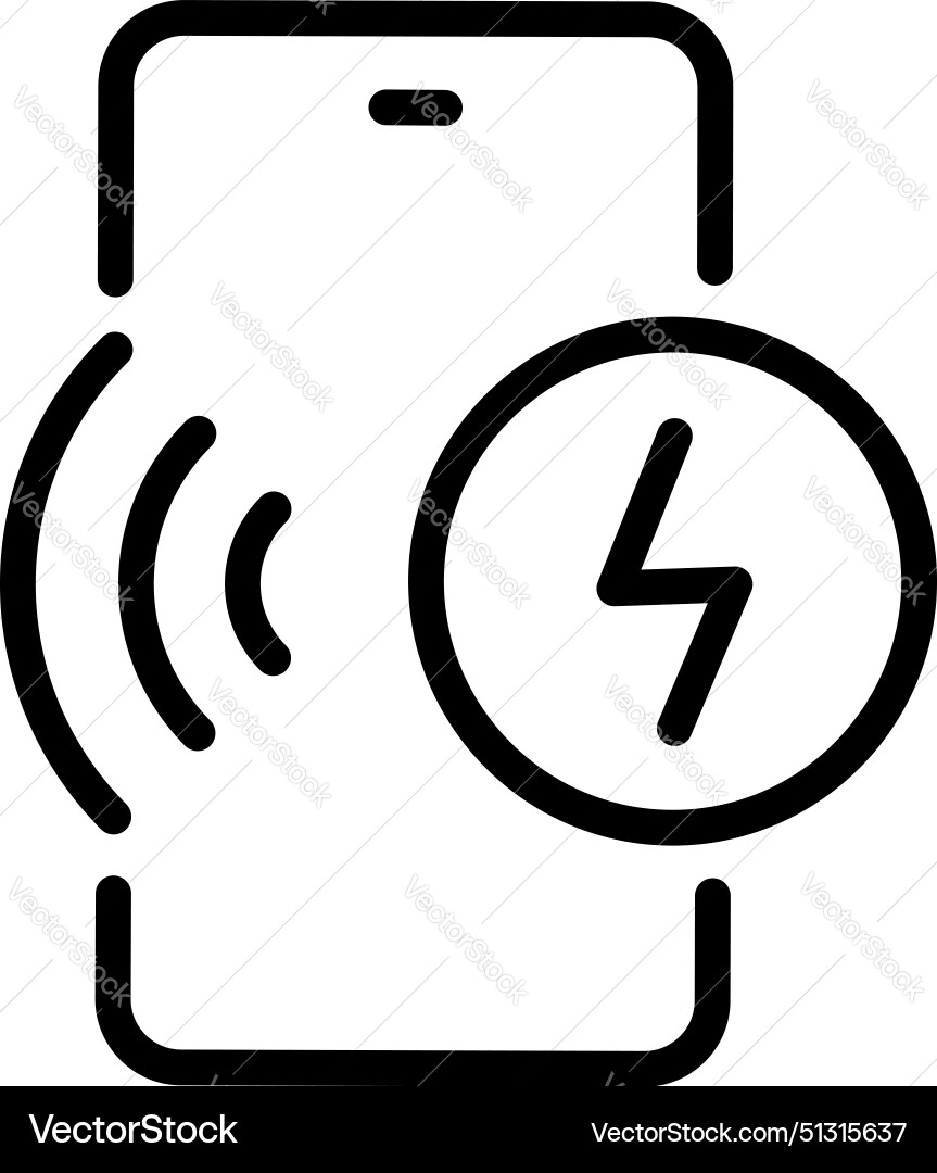 Mobile accessories symbol wireless charging Vector Image