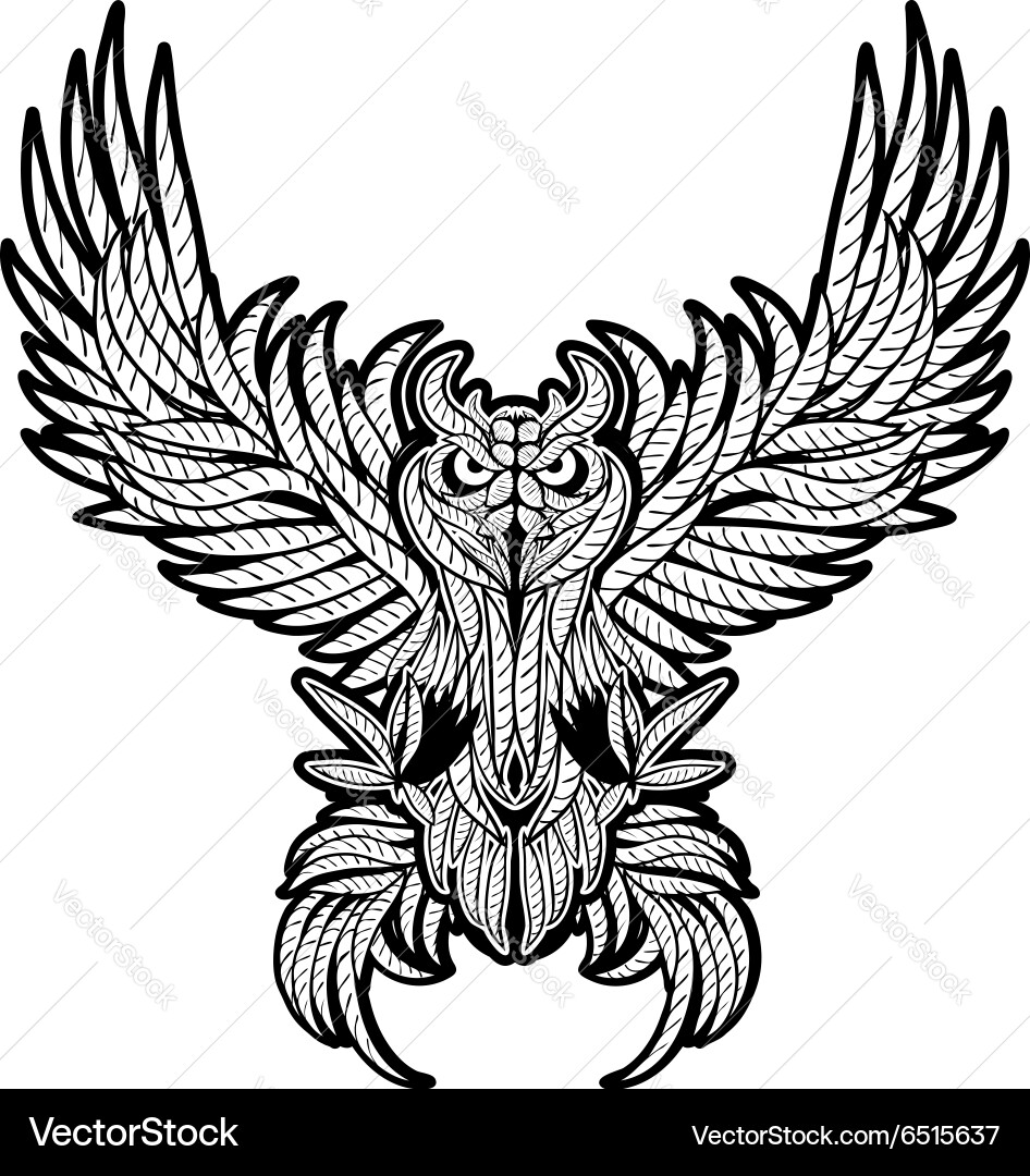 Ornate Tribal Owl Royalty Free Vector Image - VectorStock