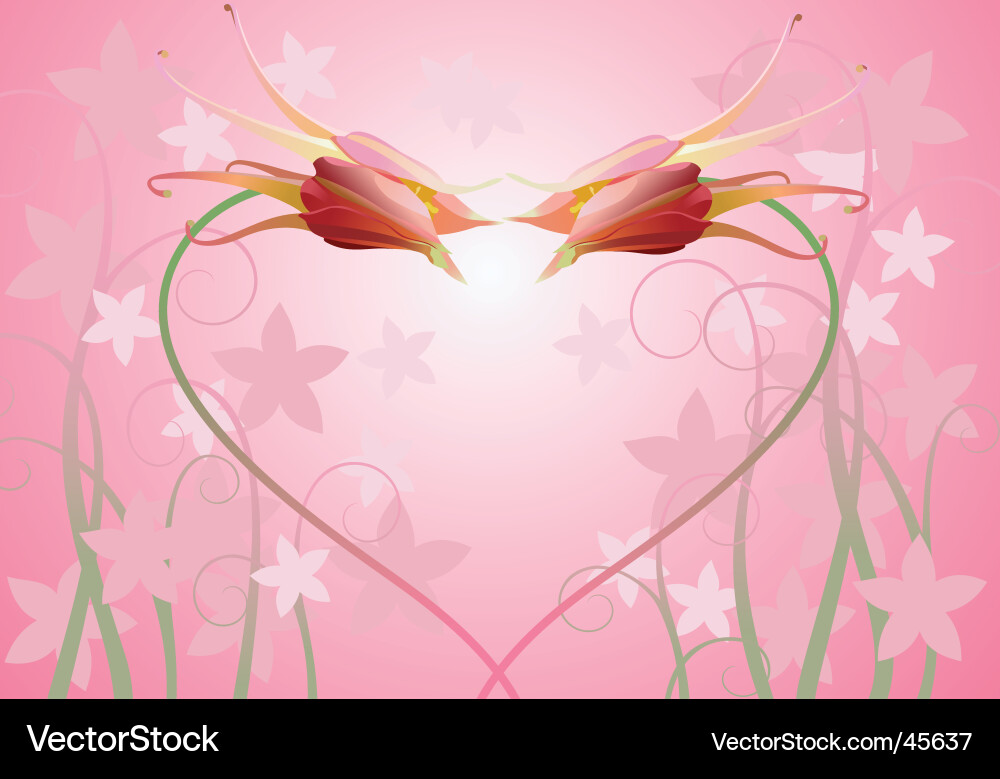 Pink Columbine Floral Romance Royalty Free Vector Image
