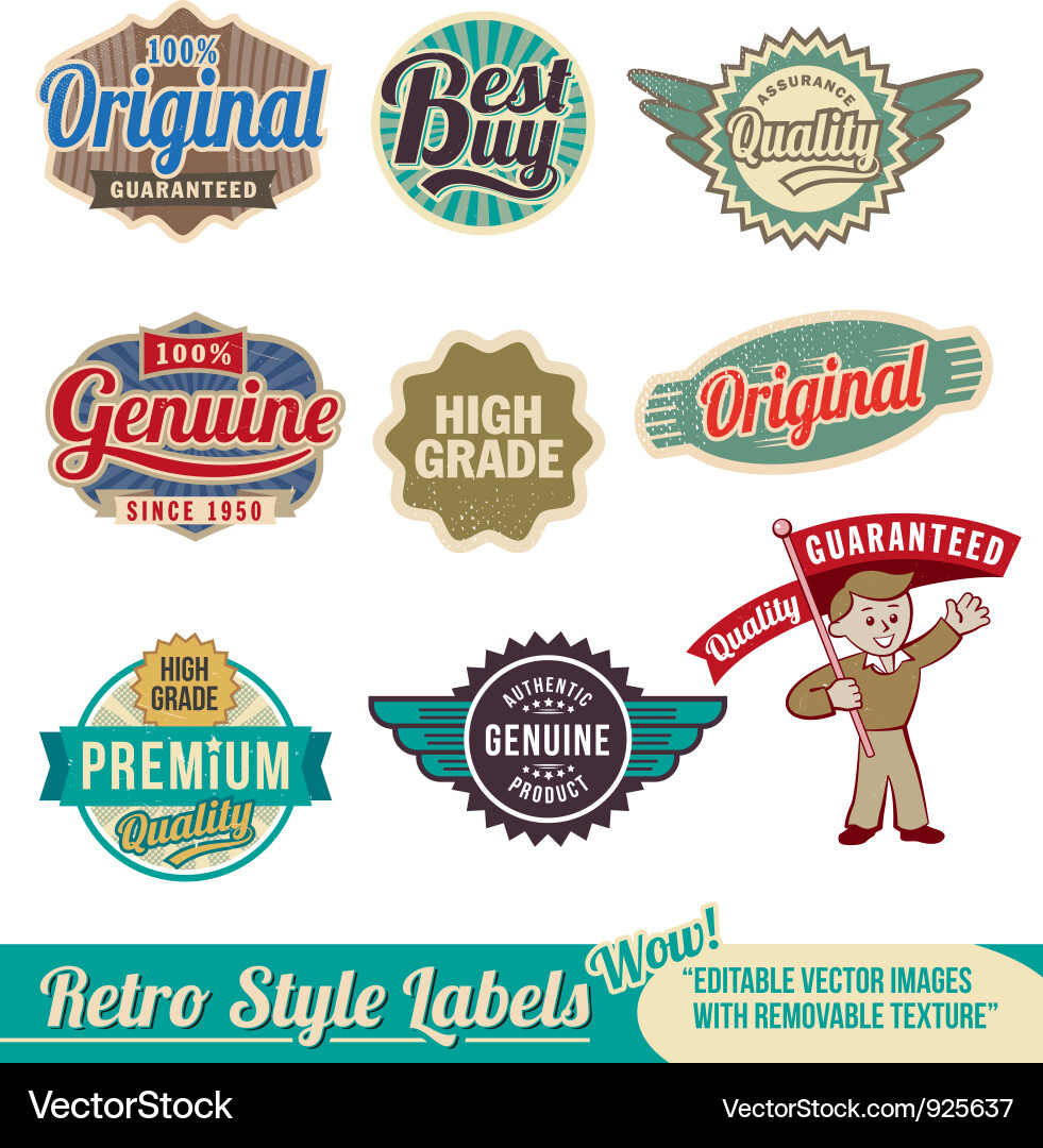 Retro label set Royalty Free Vector Image - VectorStock