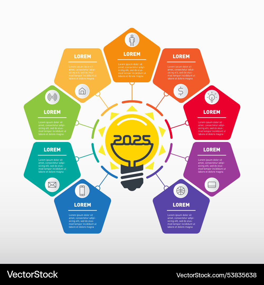 2025 innovative business infographic light bulb Vector Image