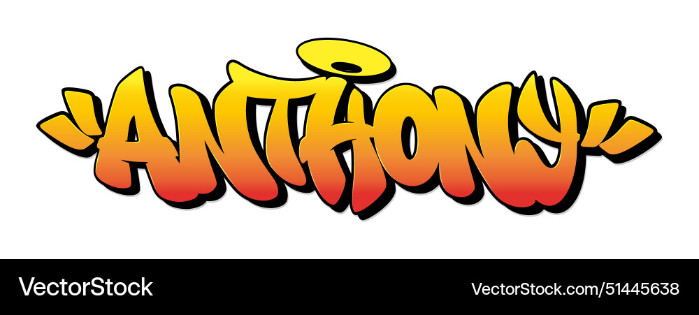 Anthony name in graffiti style Royalty Free Vector Image