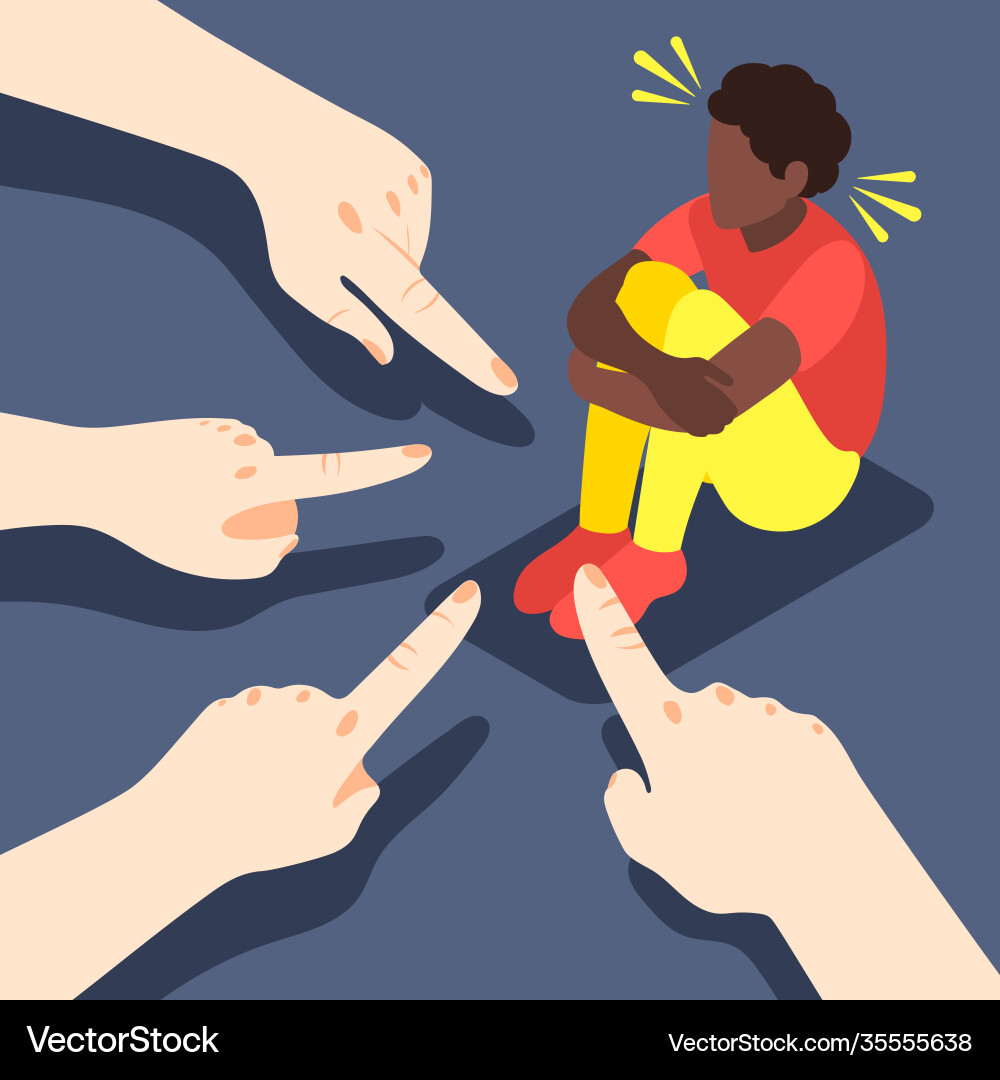 Blacks discrimination isometric composition Vector Image