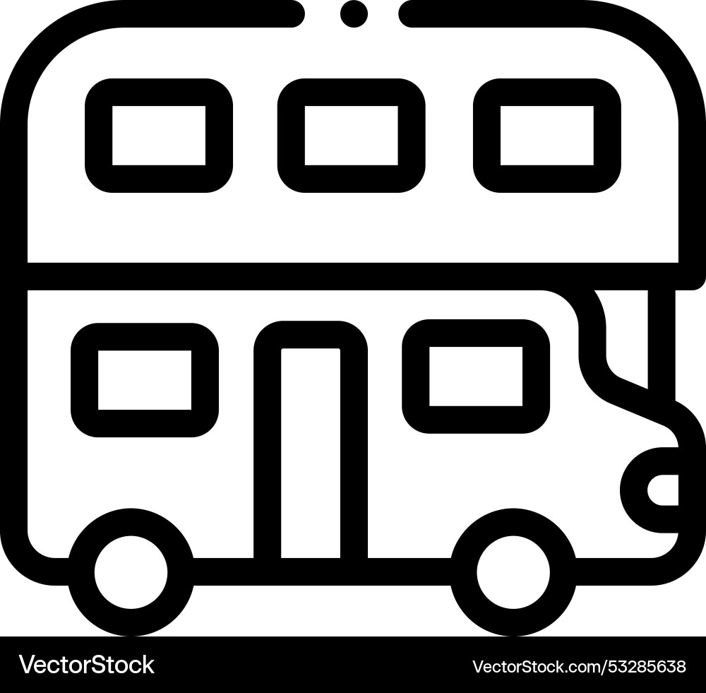 Double decker icon thin linear style design Vector Image