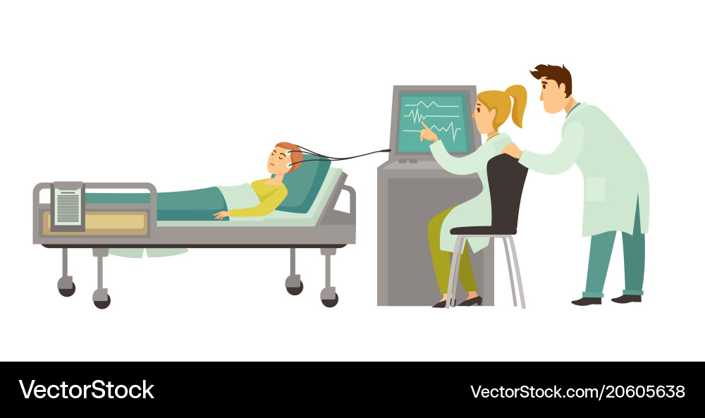 Head medical examination encephalography Vector Image
