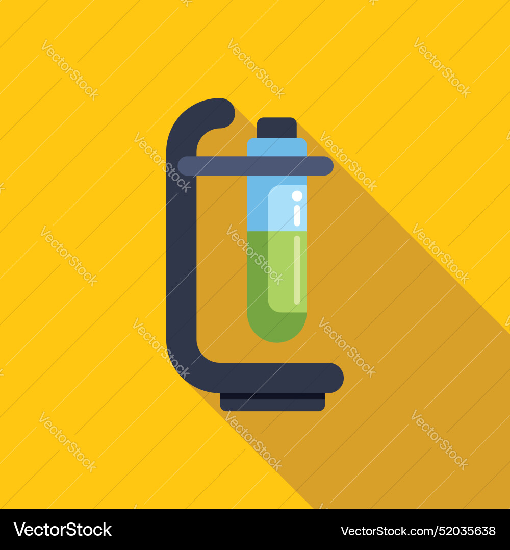 Laboratory test tube with green liquid being held Vector Image