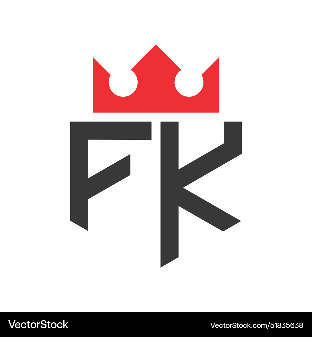 Letter fk crown logo Royalty Free Vector Image