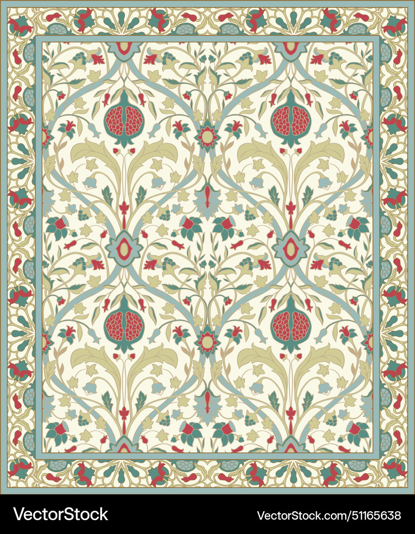 Oriental carpet design Royalty Free Vector Image