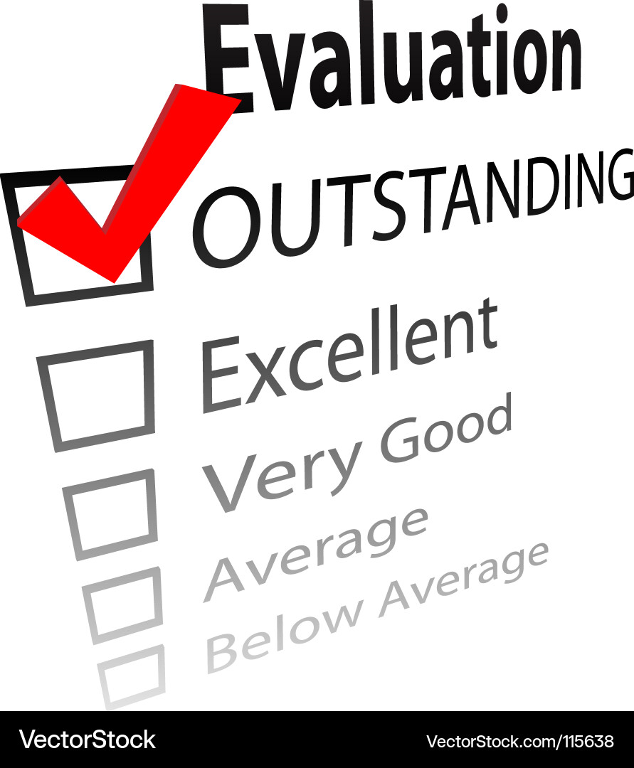 Outstanding job evalution check boxes Royalty Free Vector