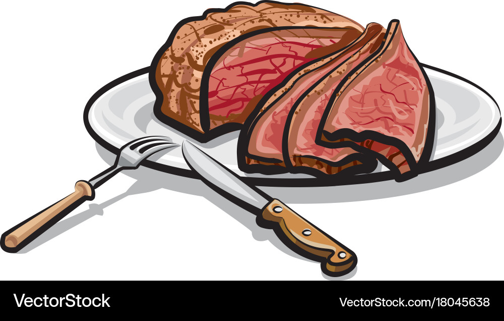 Roast beef meat Royalty Free Vector Image - VectorStock