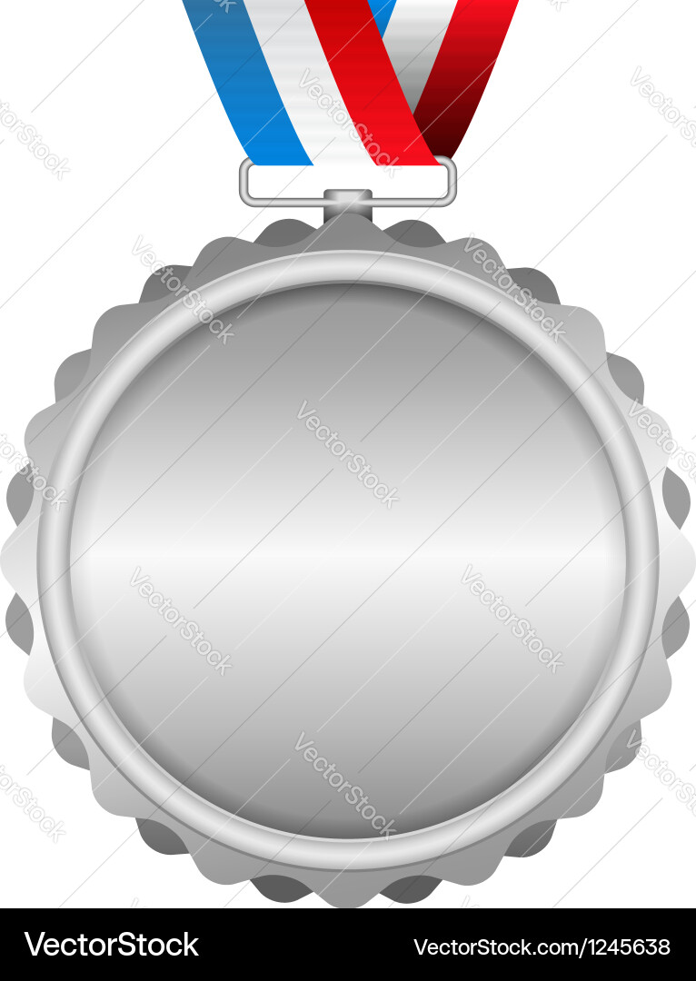 Silver medal Royalty Free Vector Image - VectorStock