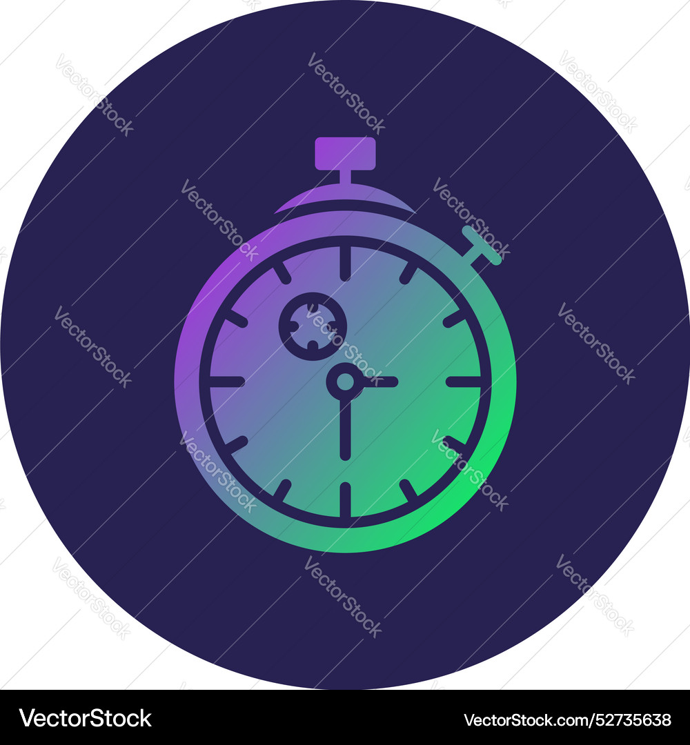 Stopclock glyph circle gradient icon Royalty Free Vector