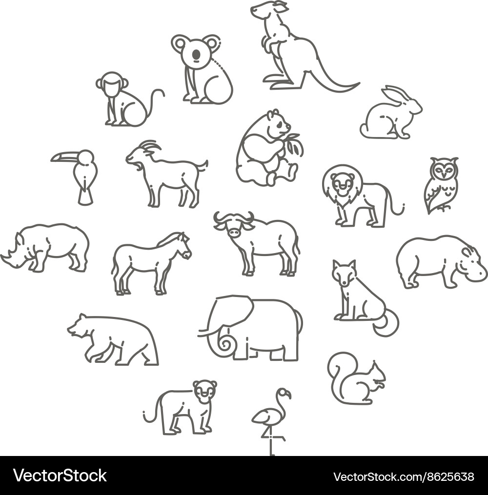 Tiersymbole Zootiere Lizenzfreies Vektorbild