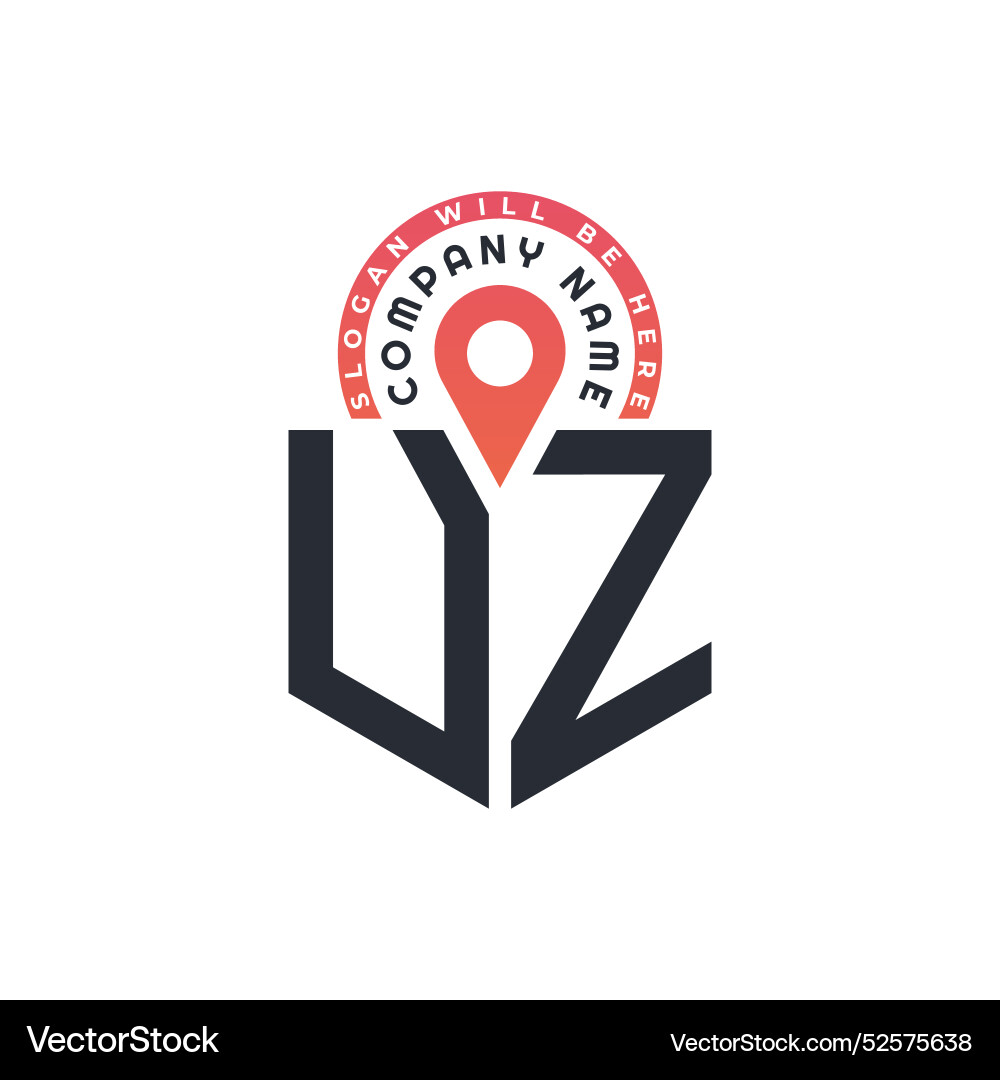 Uz location logo design for human resources Vector Image