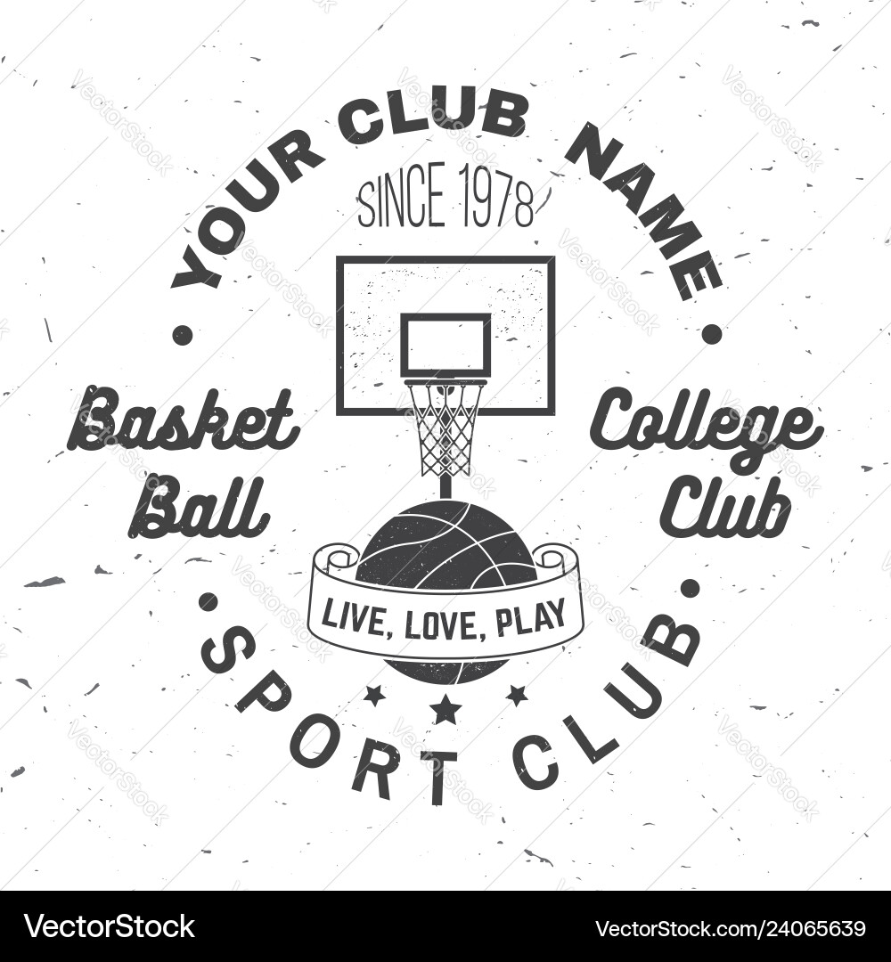 Basketball club badge Royalty Free Vector Image