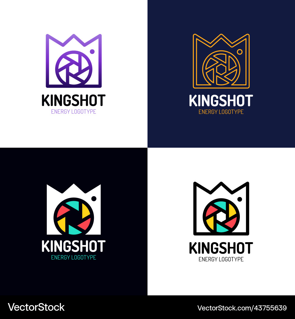 Camera shutter photography with royal crown logo Vector Image