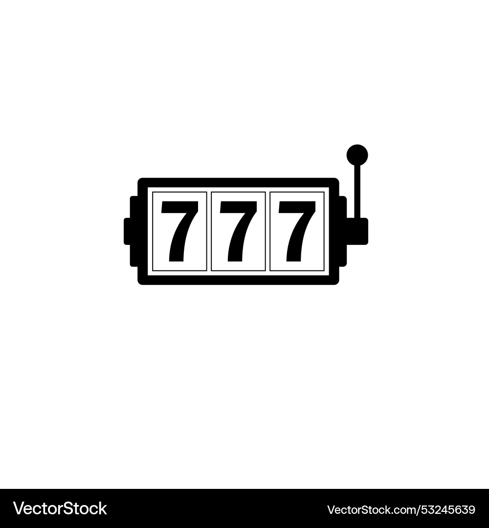 Casino slot machine 777 jackpot solid flat icon Vector Image