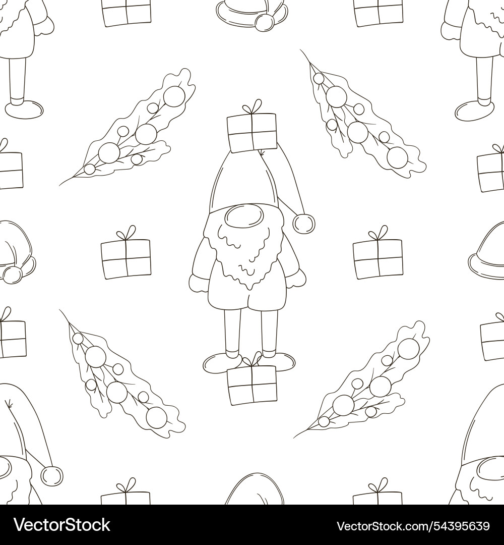 Christmas background coloring pattern in hand Vector Image