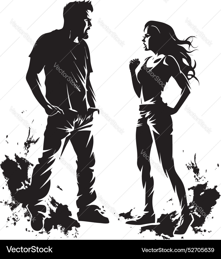 Discord drama dynamic logo design for couple Vector Image