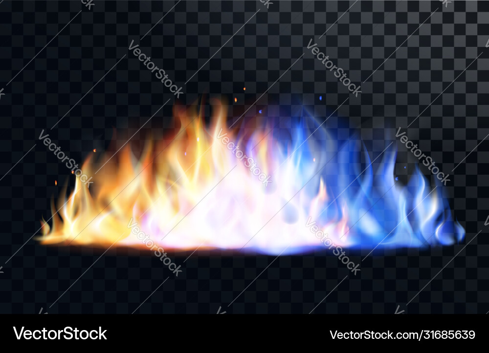 Dynamic Blue and Yellow Flame Royalty Free Vector Image