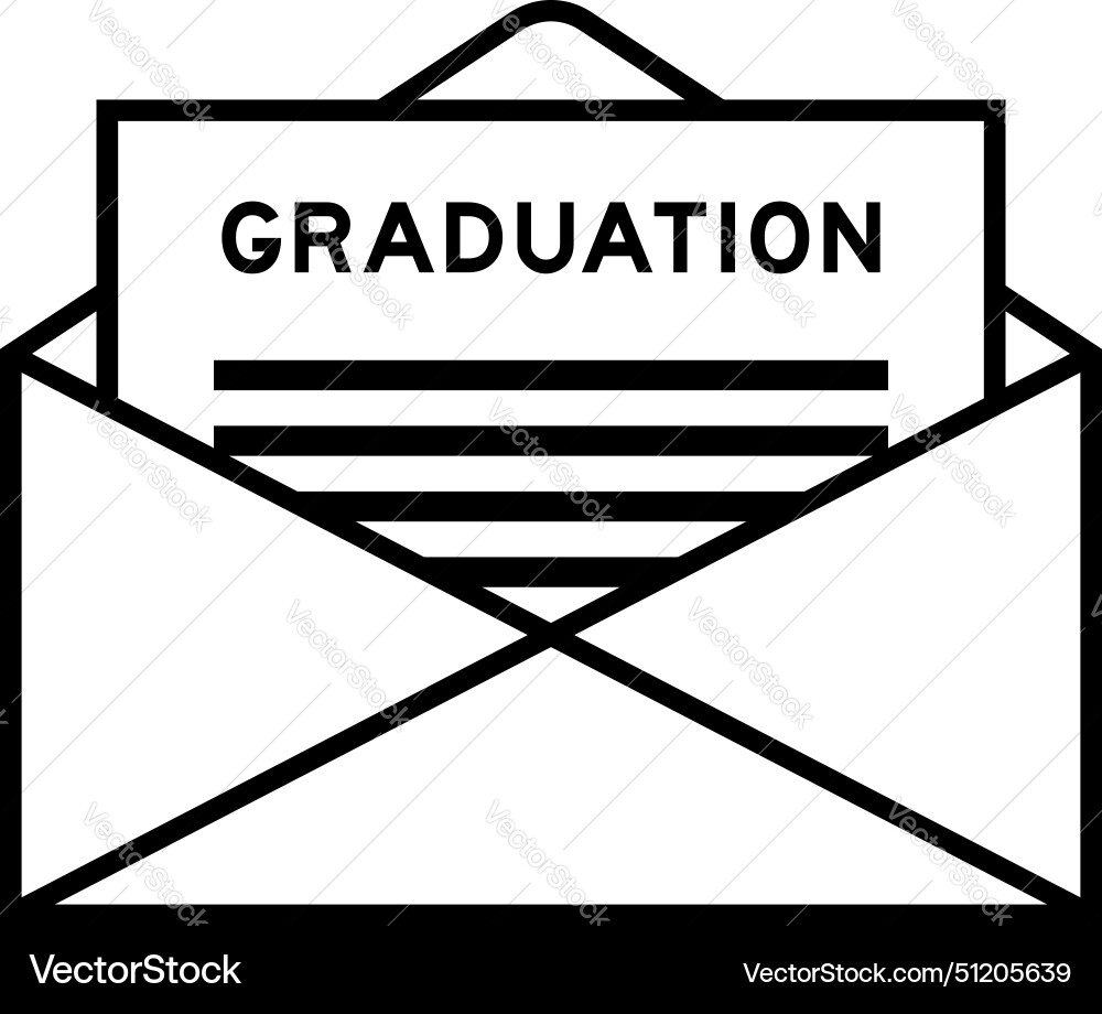 Envelope and letter sign with word graduation Vector Image